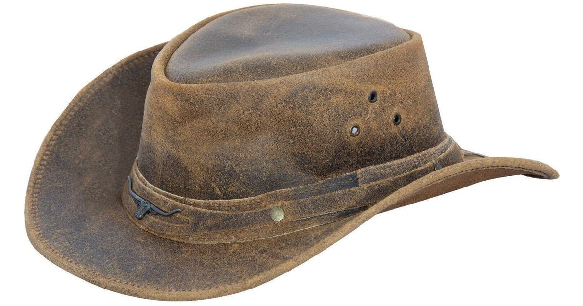 Infinity Leather Cowboy Aussie Real Hat Australian Tan Western Outback ...