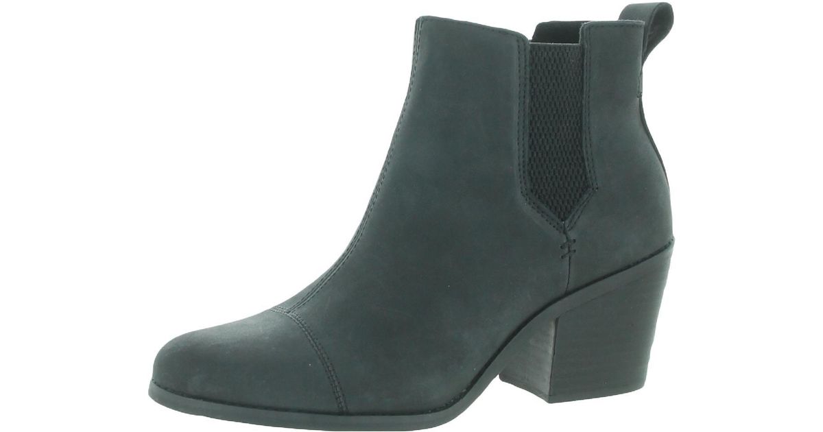 TOMS Everly Nubuck Pull On Ankle Boots in Green | Lyst