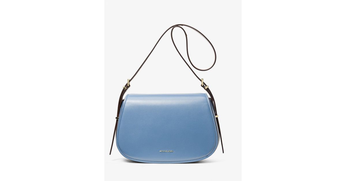 Michael Kors Lydia Medium Leather Crossbody Bag in Blue | Lyst