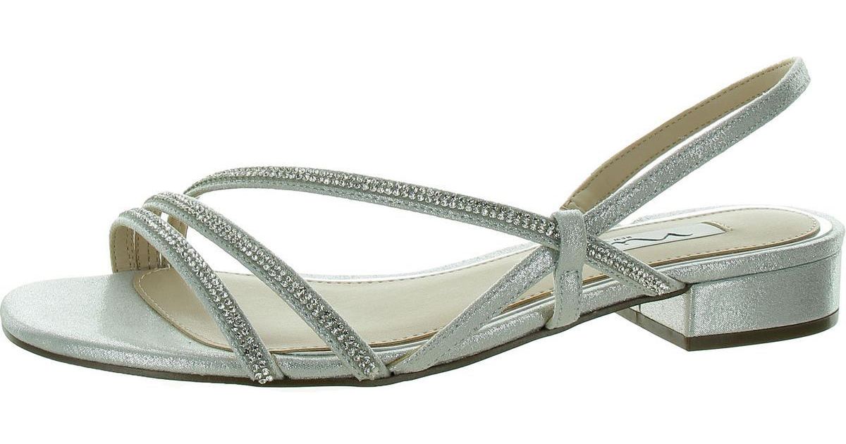 Nina Skylee-Fy Leather Strappy Slingbacks in Metallic | Lyst