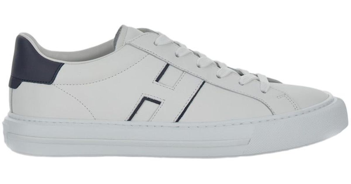 Hogan Low-Top Leather Sneakers With Minimalist Design And Distinctive ...
