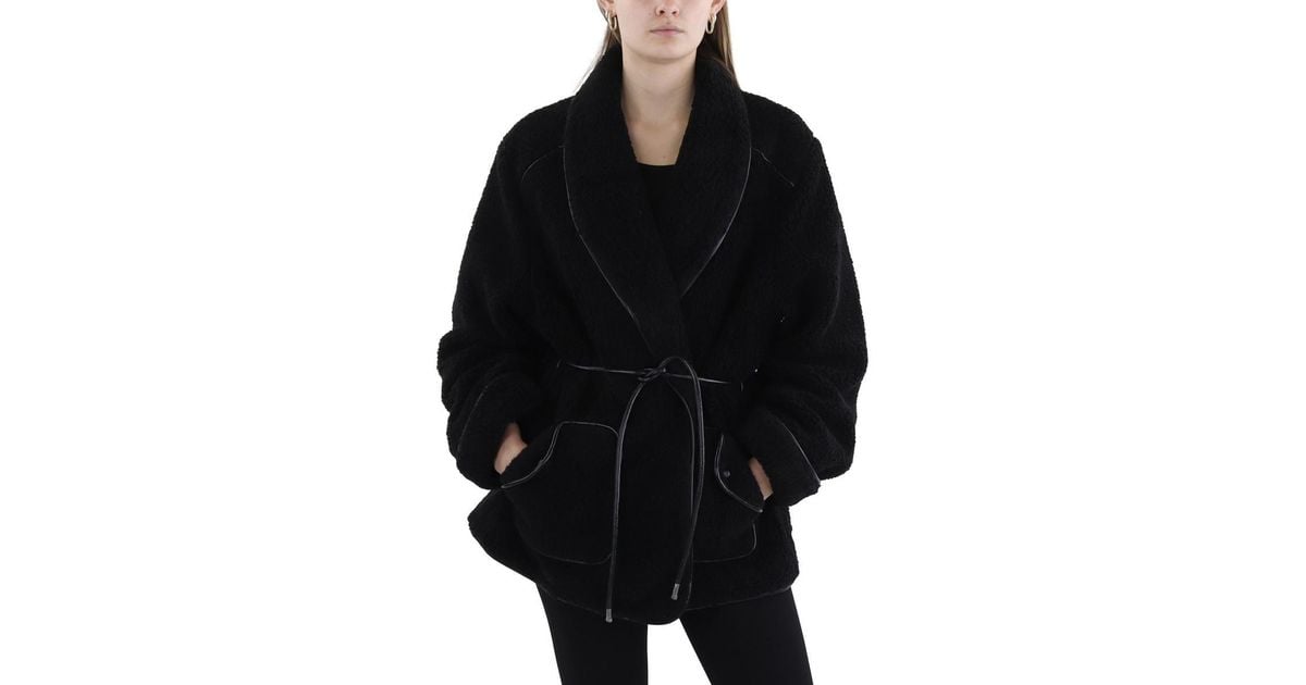 Jonathan Simkhai Kimia Faux Fur Pocket Faux Fur Coat in Black | Lyst
