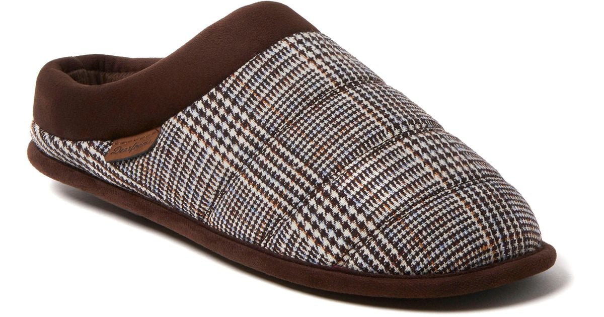 Dearfoams Asher Quilted Plaid Clog House Slipper in Brown for Men | Lyst