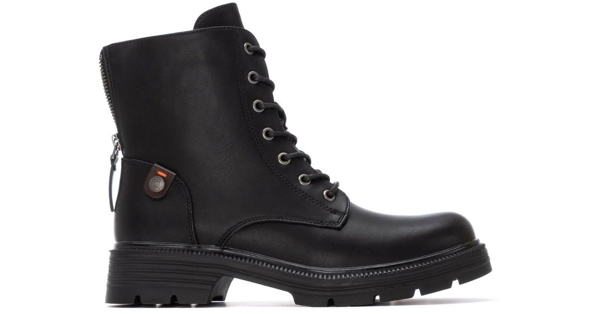 Xti Back Zipper Combat Booties Refresh Collection By in Black | Lyst