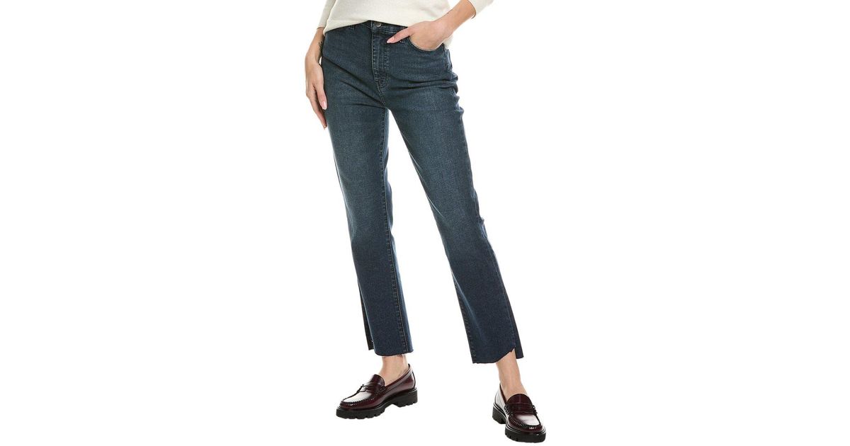 FRAME Le High Crafty Straight Cascade Hem Jean in Blue | Lyst