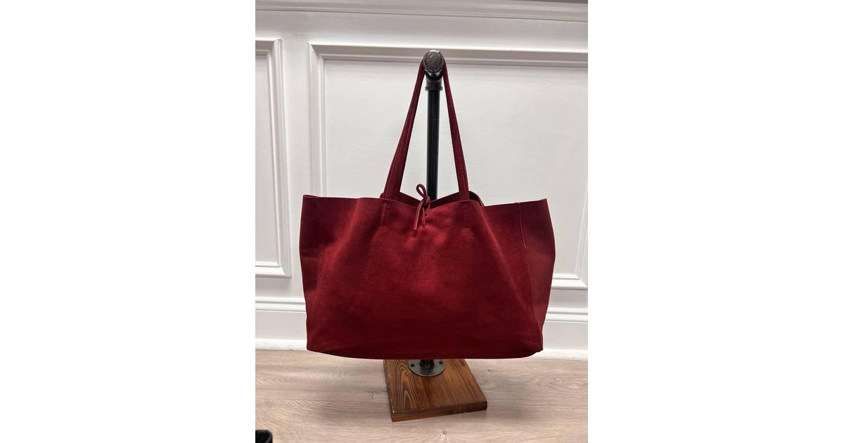 Jijou Capri Juju Suede Tote Bag in Red | Lyst