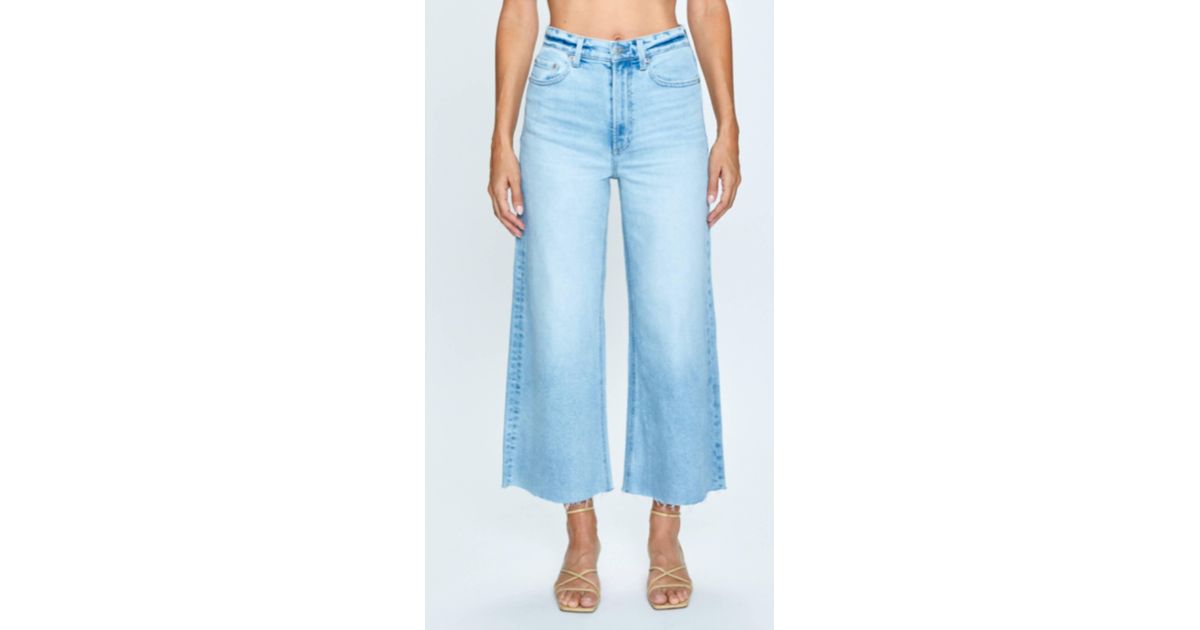 Pistola Lana High Rise Ultra Wide Leg Crop Jeans in Blue | Lyst