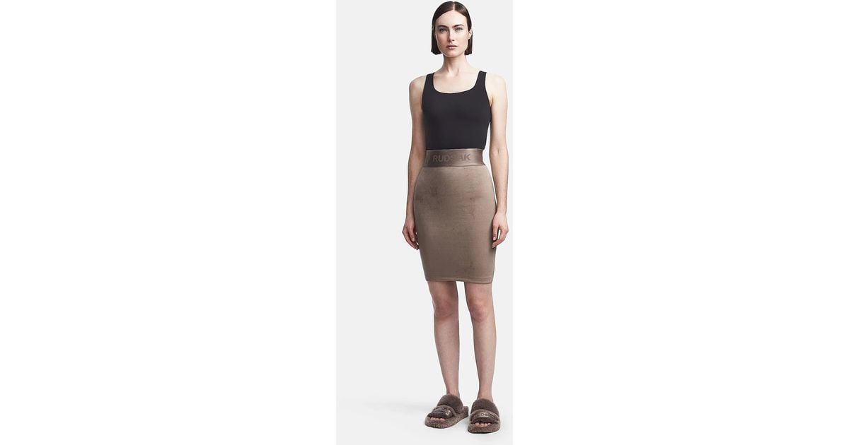 Rudsak Cheyna Faux Suede Pencil Skirt in White | Lyst