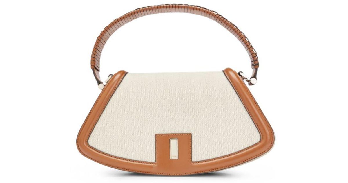 BOSS Shoulder Bag With Leather Trims in Brown | Lyst