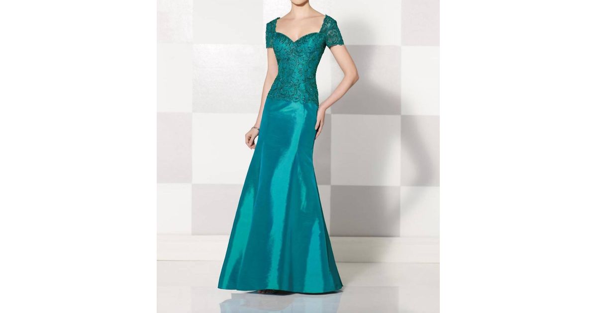 Mon Cheri Taffeta Mermaid Gown in Blue | Lyst