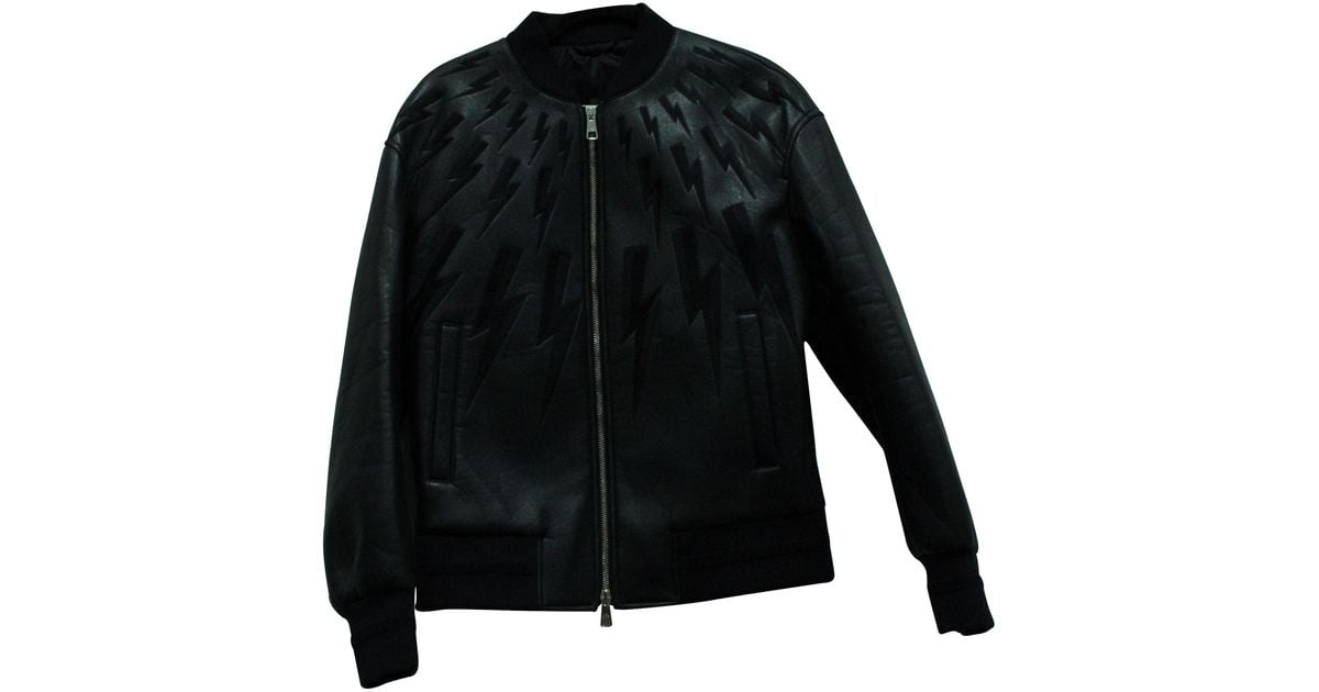 Neil Barrett Thunderbold Bomber Jacket in Black for Men | Lyst