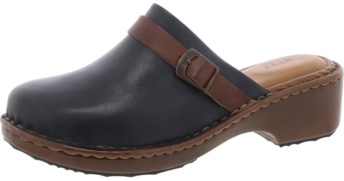 Born Tru Cushioned Footbed Leather Clogs in Brown | Lyst