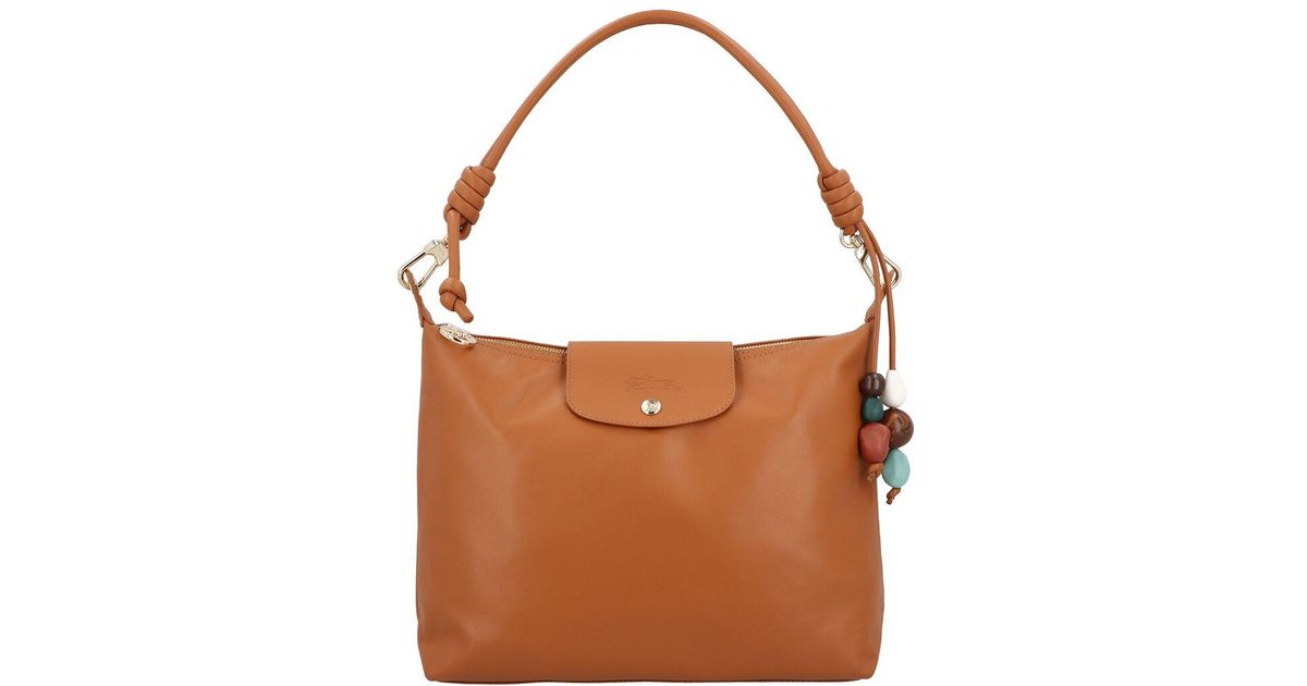 Longchamp Le Pliage Xtra Medium Leather Hobo Bag in Brown | Lyst