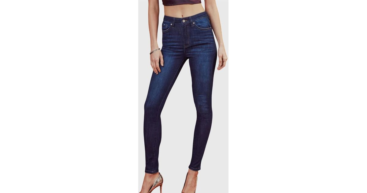 Kancan Hallie Ultra High Rise Super Skinny Jean in Blue | Lyst