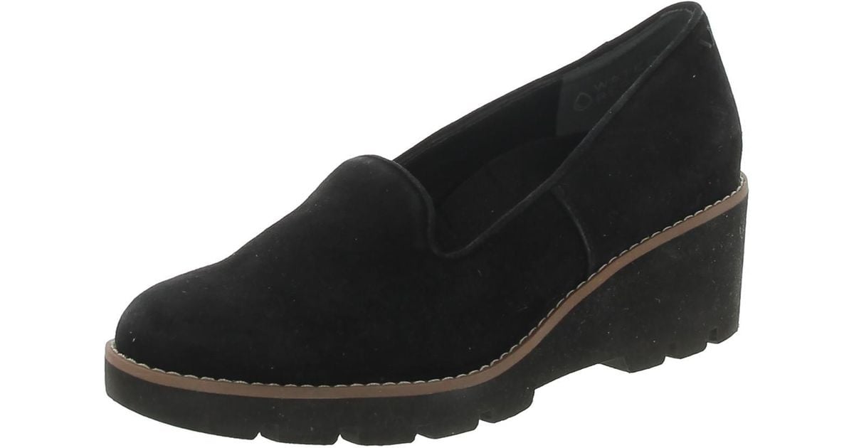 Vionic Suede Slip-on Loafers in Black | Lyst