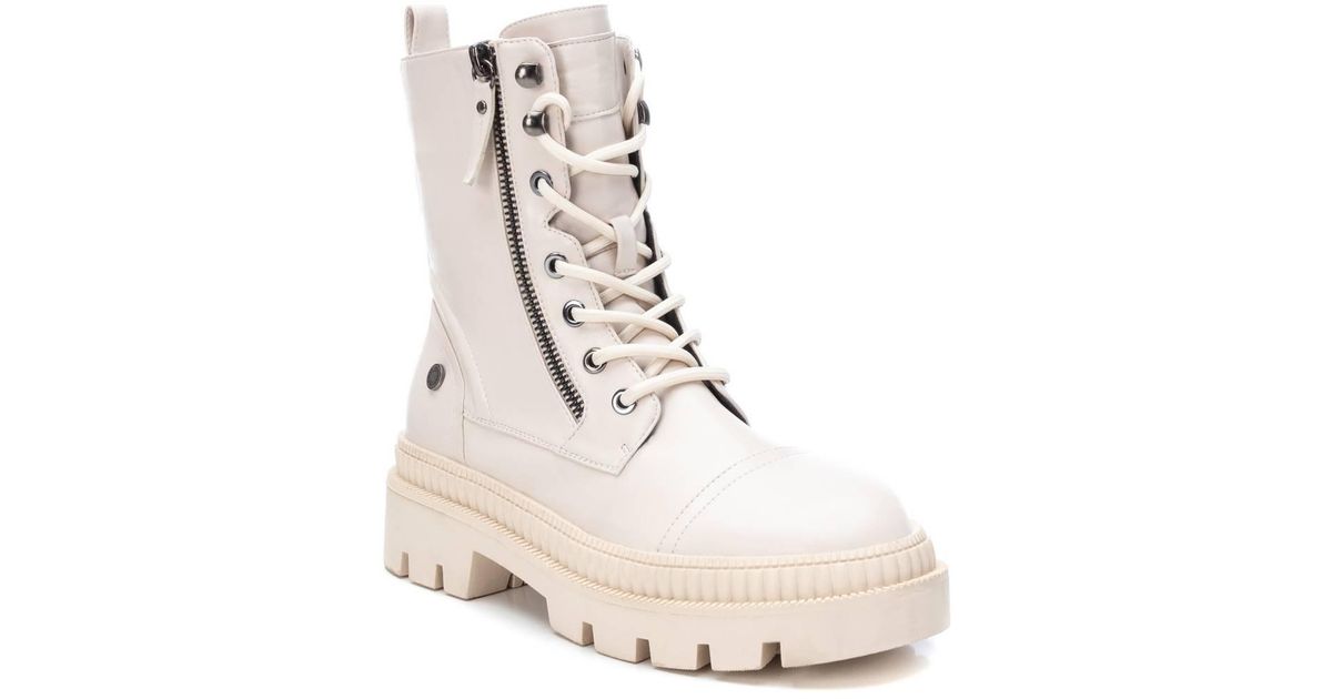 Xti Combat Boots By in Natural | Lyst