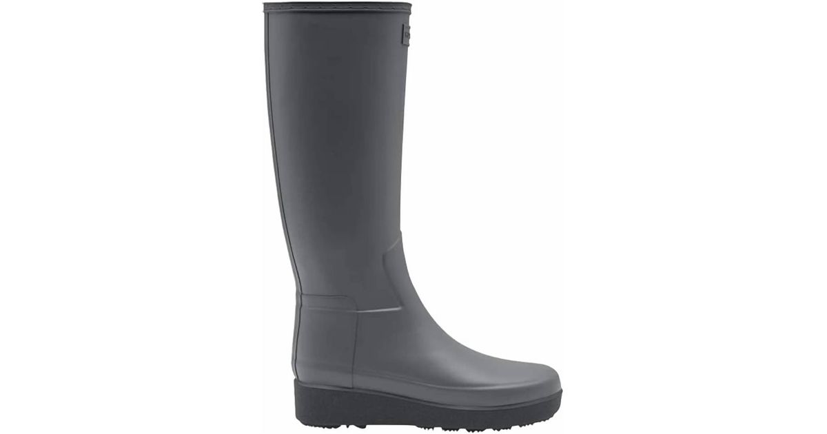 HUNTER Refined Slim Fit Tall Boots in Gray | Lyst