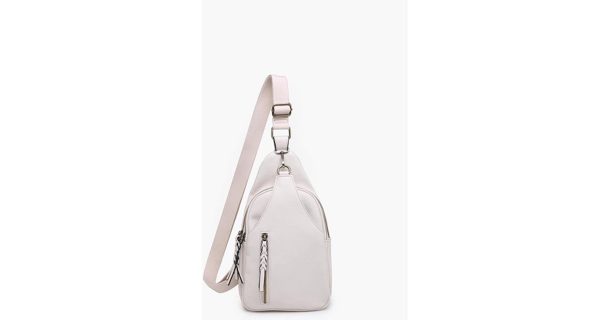 Jen & Co. Nikki Dual Compartment Sling Pack Bag in White | Lyst