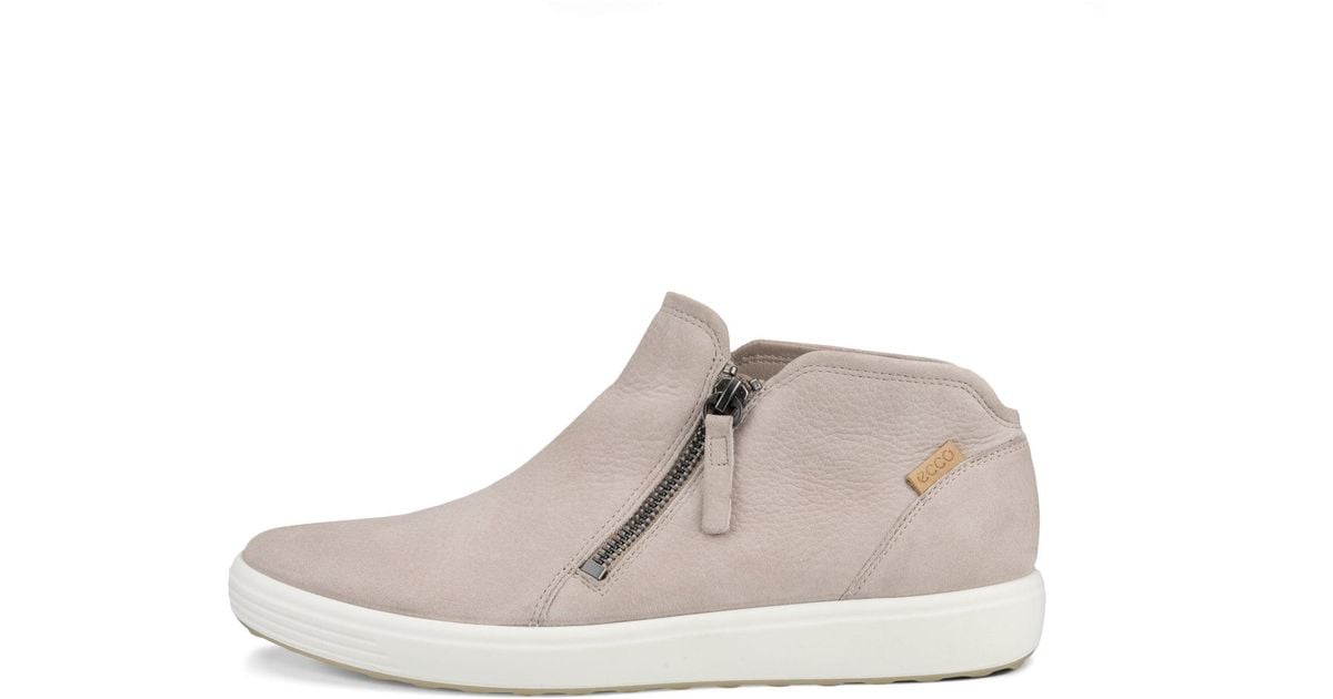 Ecco Soft 7 Side Zip Boot in Gray | Lyst