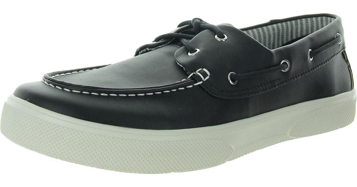 Sperry Top-Sider Halyard 2-Eye Lace-Up Faux Leather Boat Shoes in Green ...