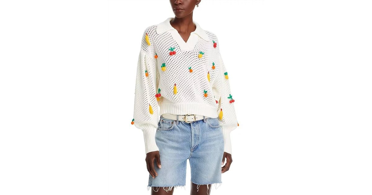 FARM Rio Crochet Fruit Top in White | Lyst