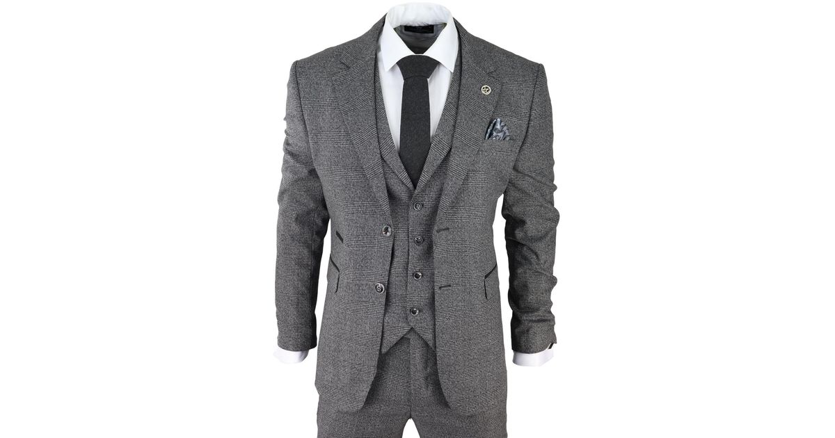 Oliver Tweed 3 Piece Suit Prince Of Wales Check Classic Tailored Fit ...