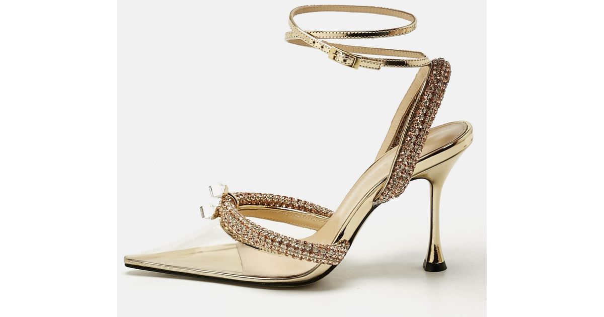 Mach & Mach Transparent Pvc Crystal Embellished Georgia Pumps in ...