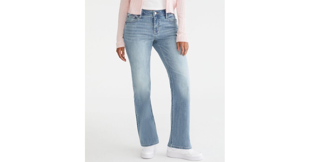 Aéropostale Curvy Mid-Rise Bootcut Jean in Blue | Lyst