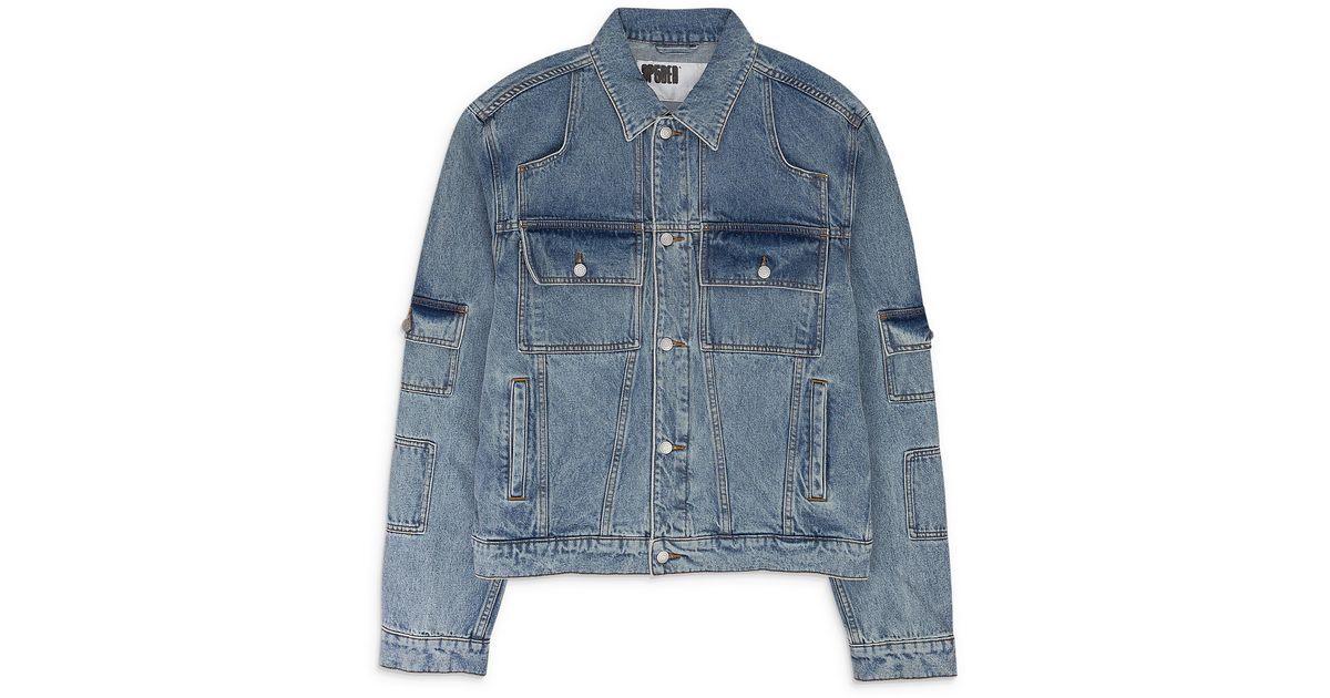 Sp5der Denim V3 Field Jacket in Blue for Men | Lyst