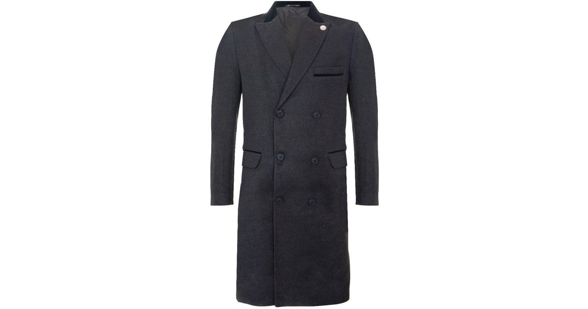 Oliver Tweed 3/4 Long Double Breasted Crombie Overcoat Wool Coat Peaky ...