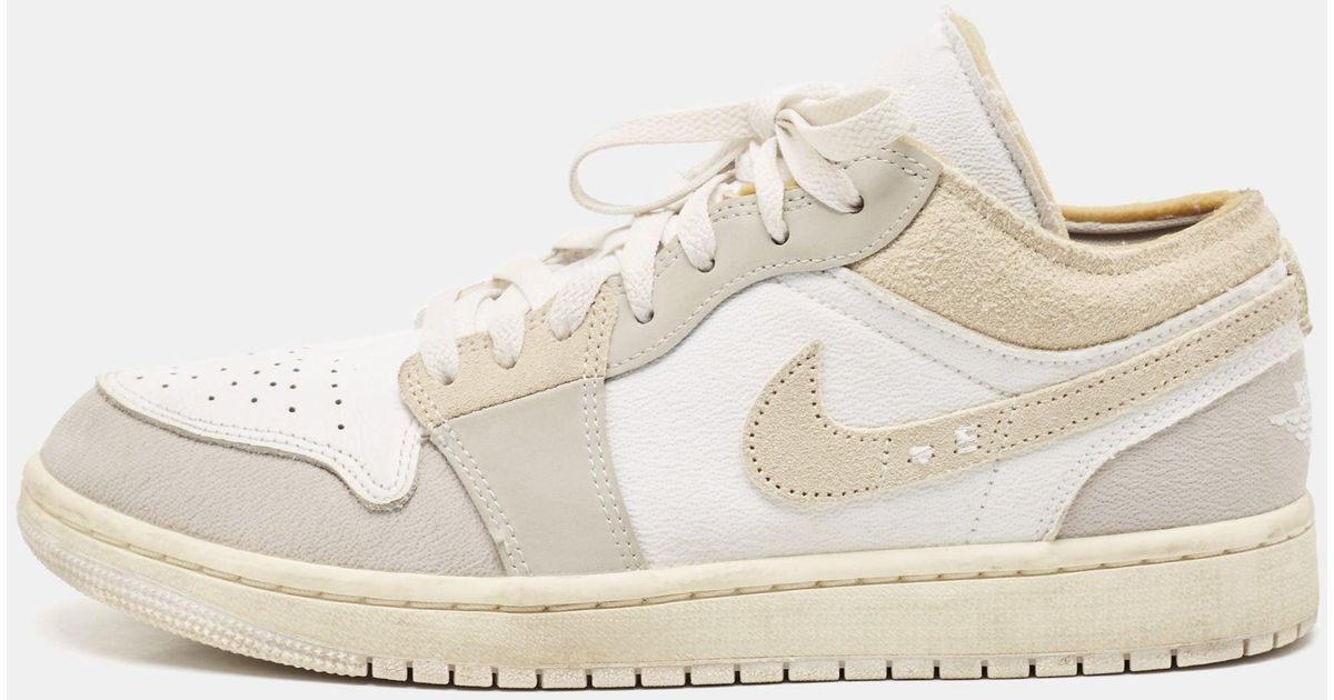 Nike S Leather And Suede Jordan 1 Low Se Craft Inside Out Tech Sneakers ...