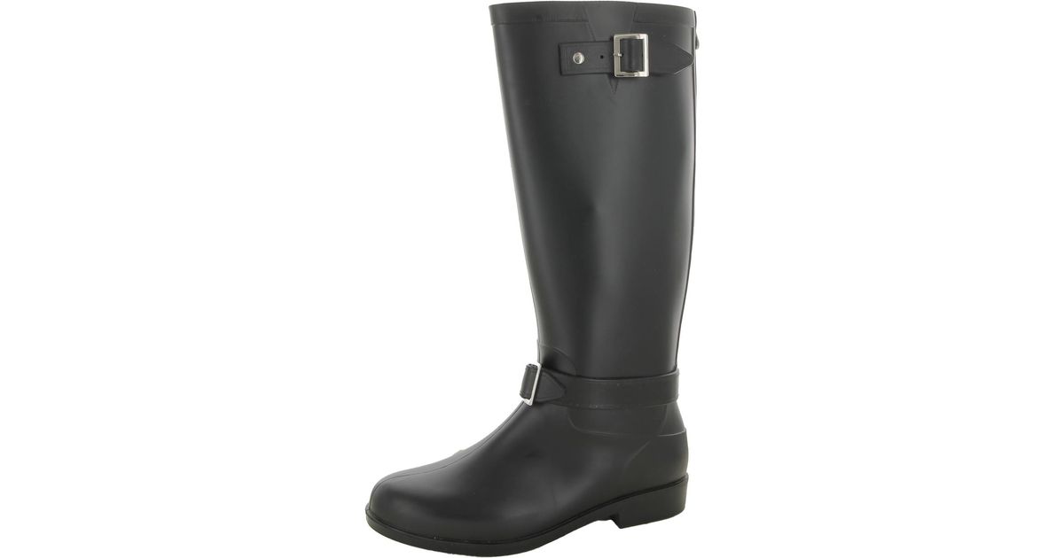 SANMM Faux Leather Riding Knee-High Boots in Black | Lyst