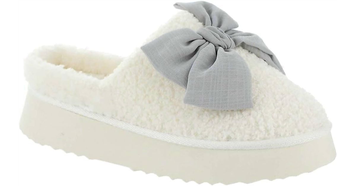 MIA Imani Bow Slippers in Black | Lyst