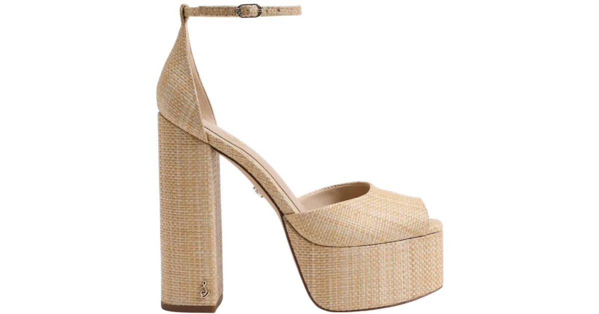 Sam Edelman Kori Block Heel Platform Sandal in Natural | Lyst