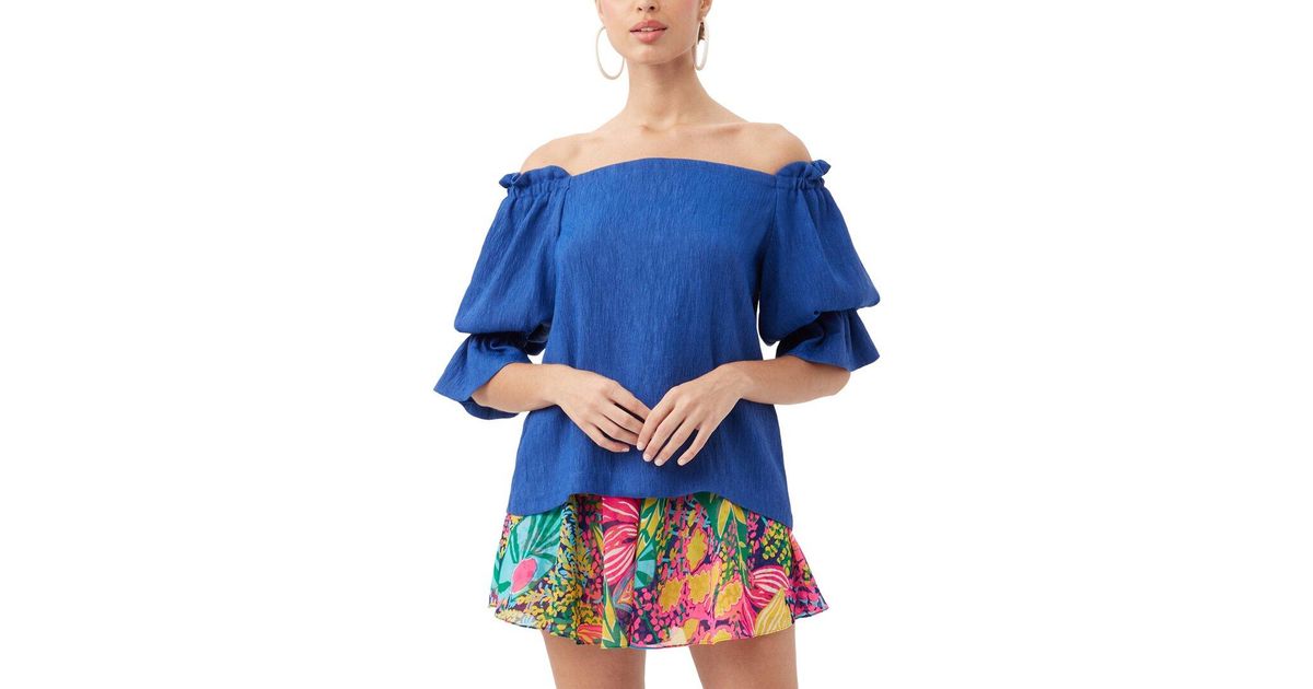 Trina Turk Antu Top in Blue | Lyst