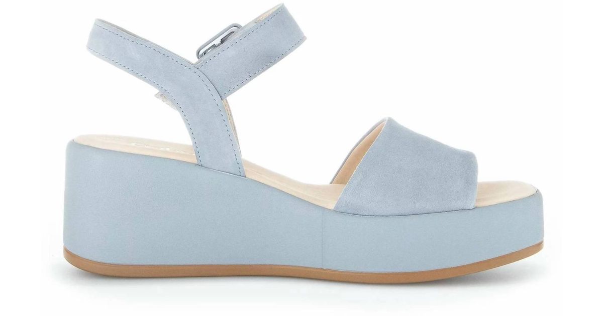 Gabor 531 Platform Wedge Sandal in Blue | Lyst