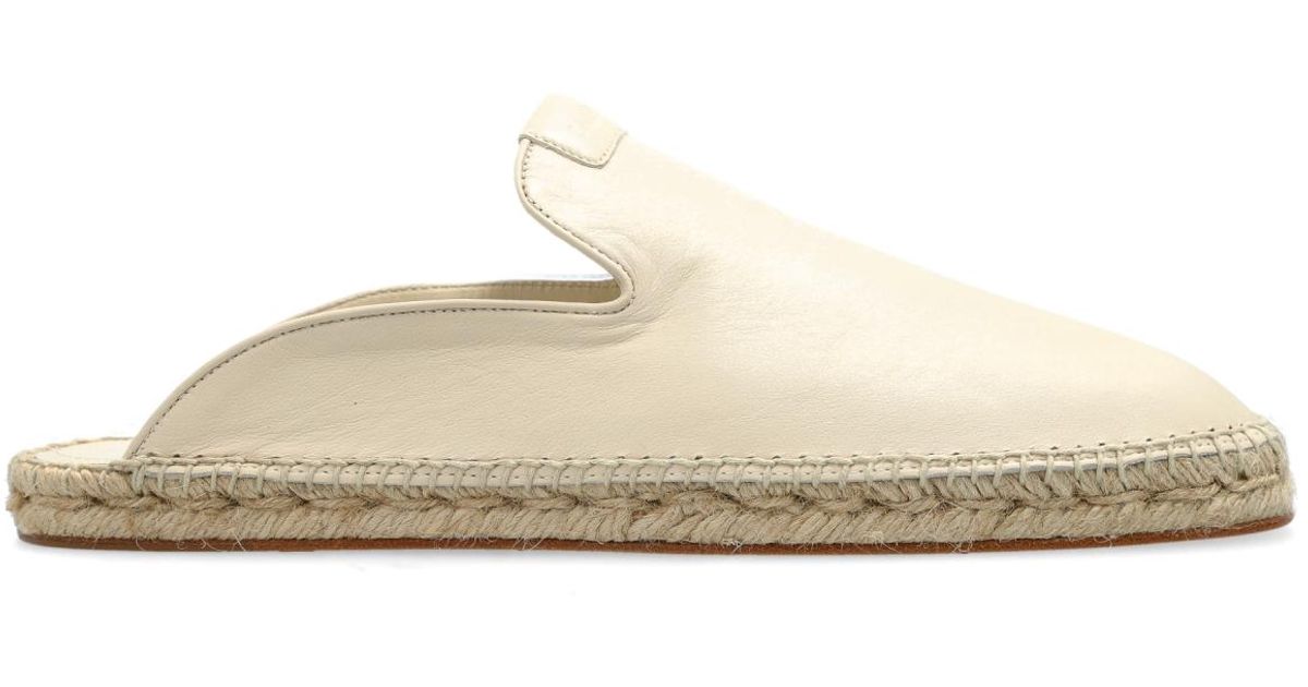 Lanvin Leather Slides in White for Men | Lyst