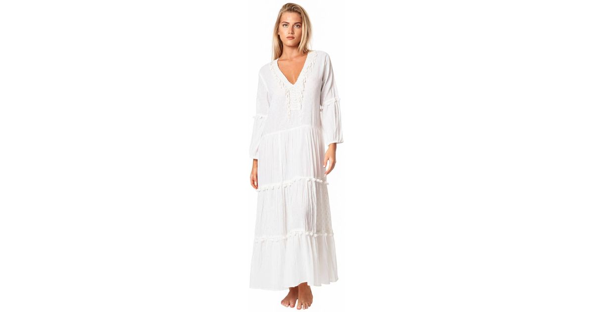 La Moda Clothing Audrey Tiered Maxi Dress in White | Lyst
