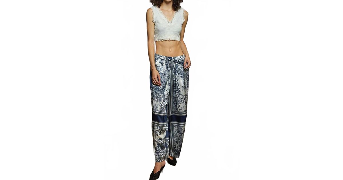Pol French Toile Wide Leg Pants in Blue | Lyst