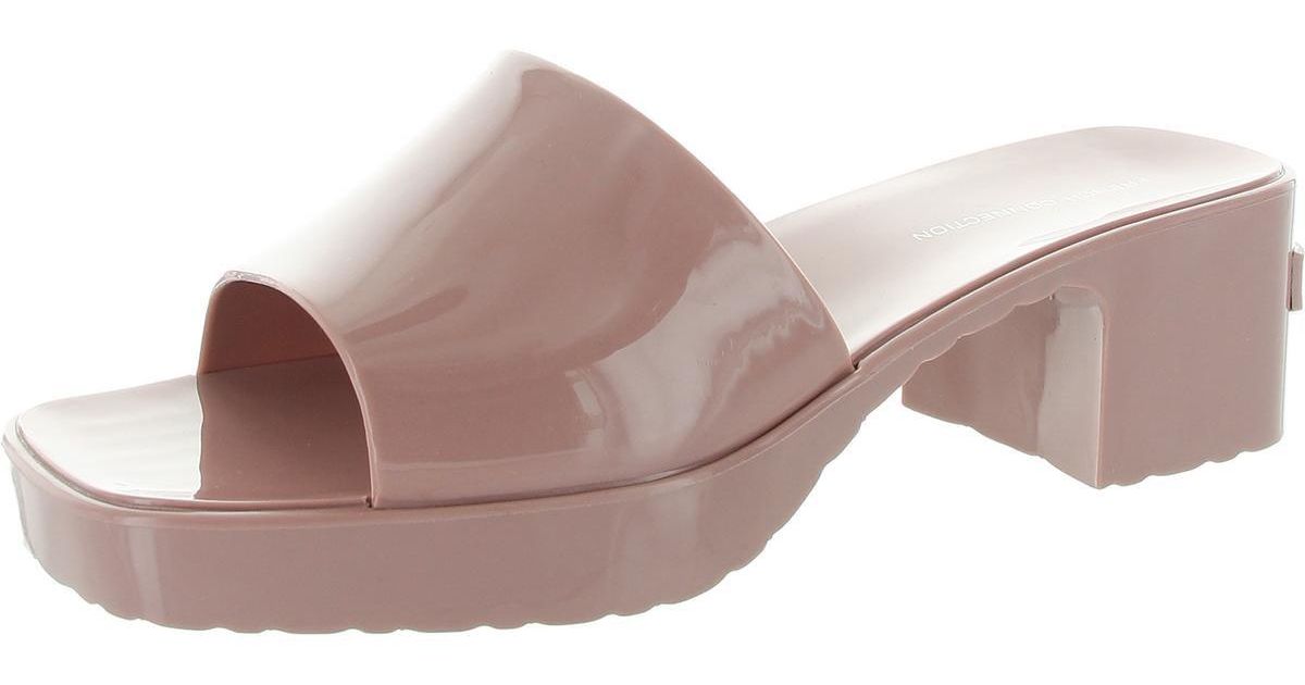 French Connection Almira Block Heel Made Slide in Pink | Lyst