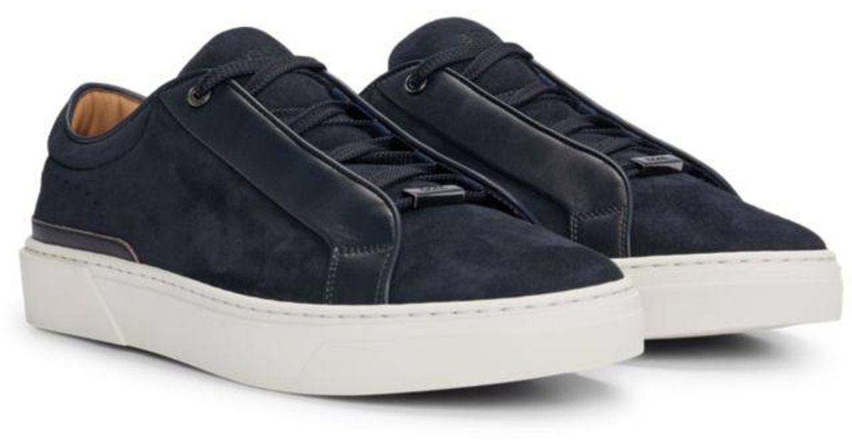 BOSS Gary Italian-Made Trainers in Blue for Men | Lyst
