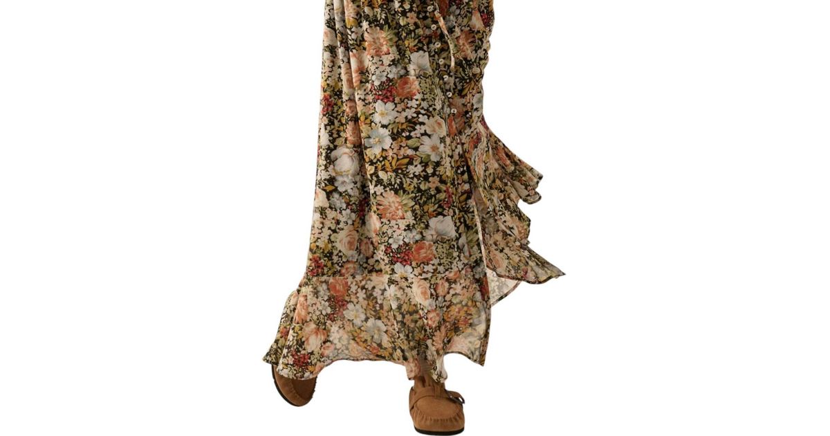 Promesa Falling Floral Maxi Skirt in Natural | Lyst