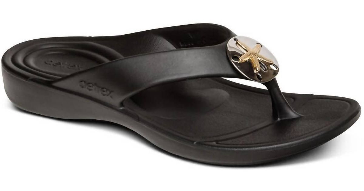 Aetrex Maui Starfish Orthotic Flips in Black | Lyst