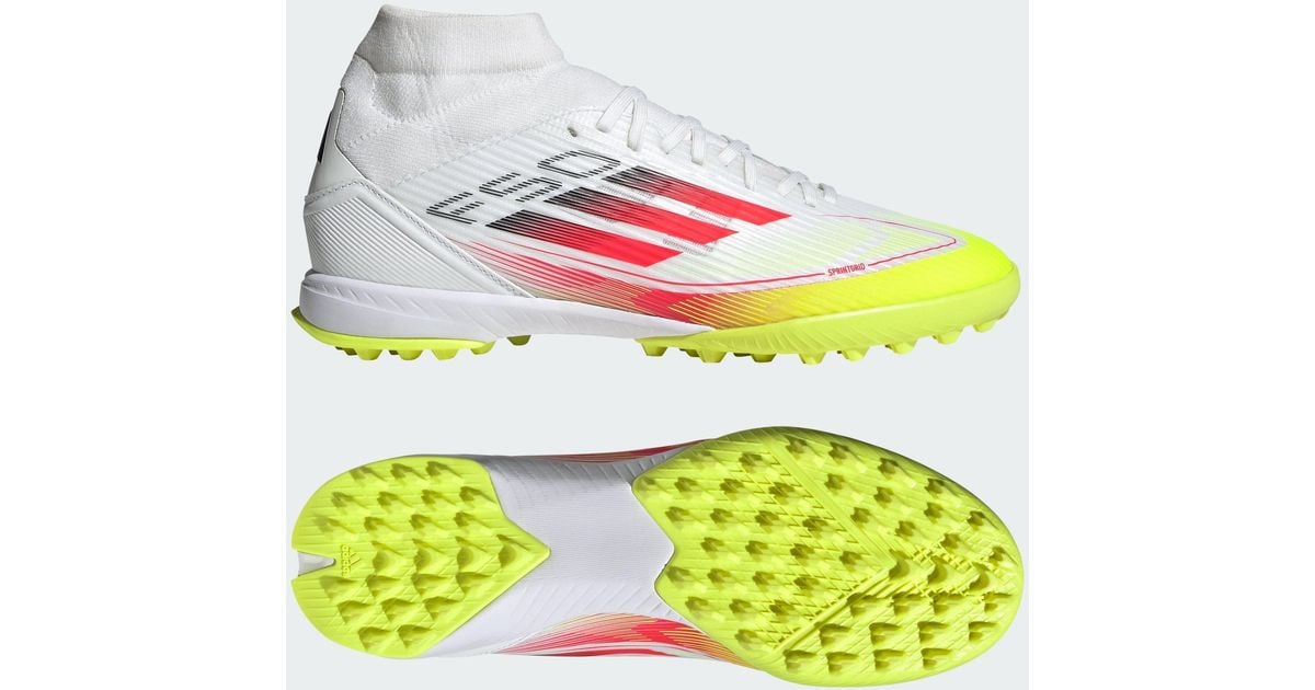 adidas F50 League Mid-Cut Turf Soccer Shoes in Yellow | Lyst