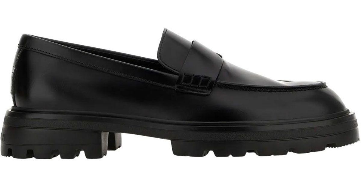 Hogan Sophisticated Penny Loafers in Black for Men | Lyst