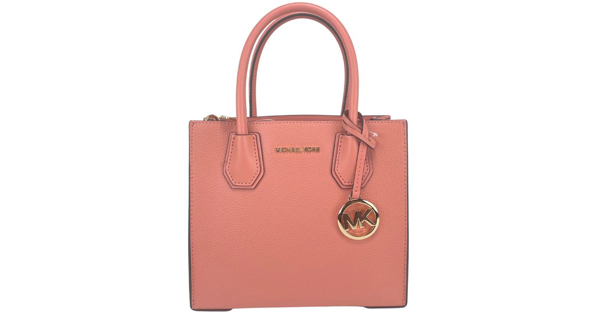 Michael Kors Mercer Medium Sherbet Pebble Leather Messenger Crossbody ...