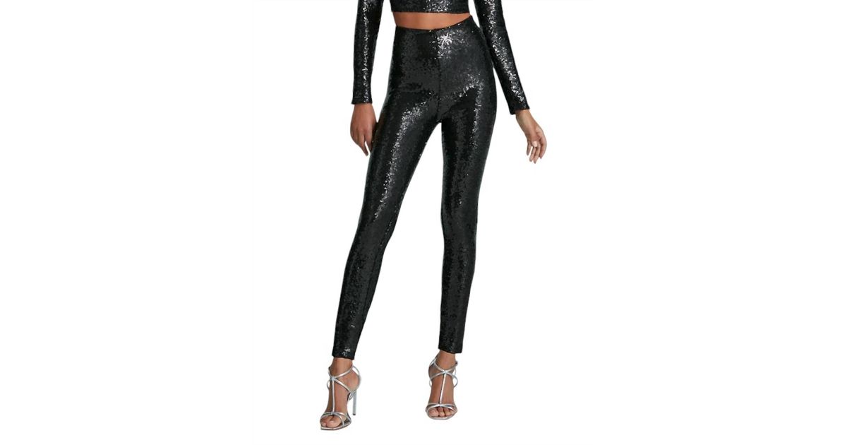 Commando High Rise Sequin Leggings in Black | Lyst