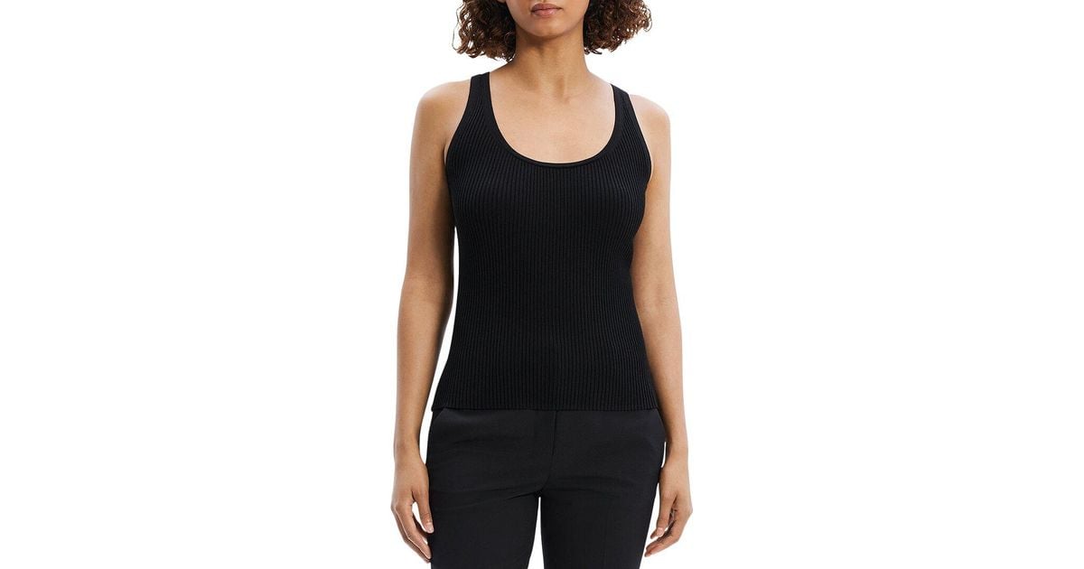 Theory Rib Tank in Black | Lyst