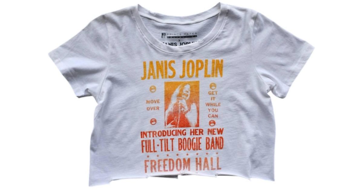 Prince Peter Janis Joplin Freedom Hall Crop Tee in Blue | Lyst
