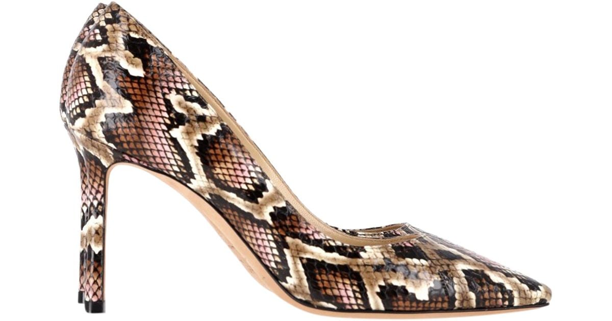 Jimmy Choo Romy Snake Embossed Pumps in Metallic | Lyst